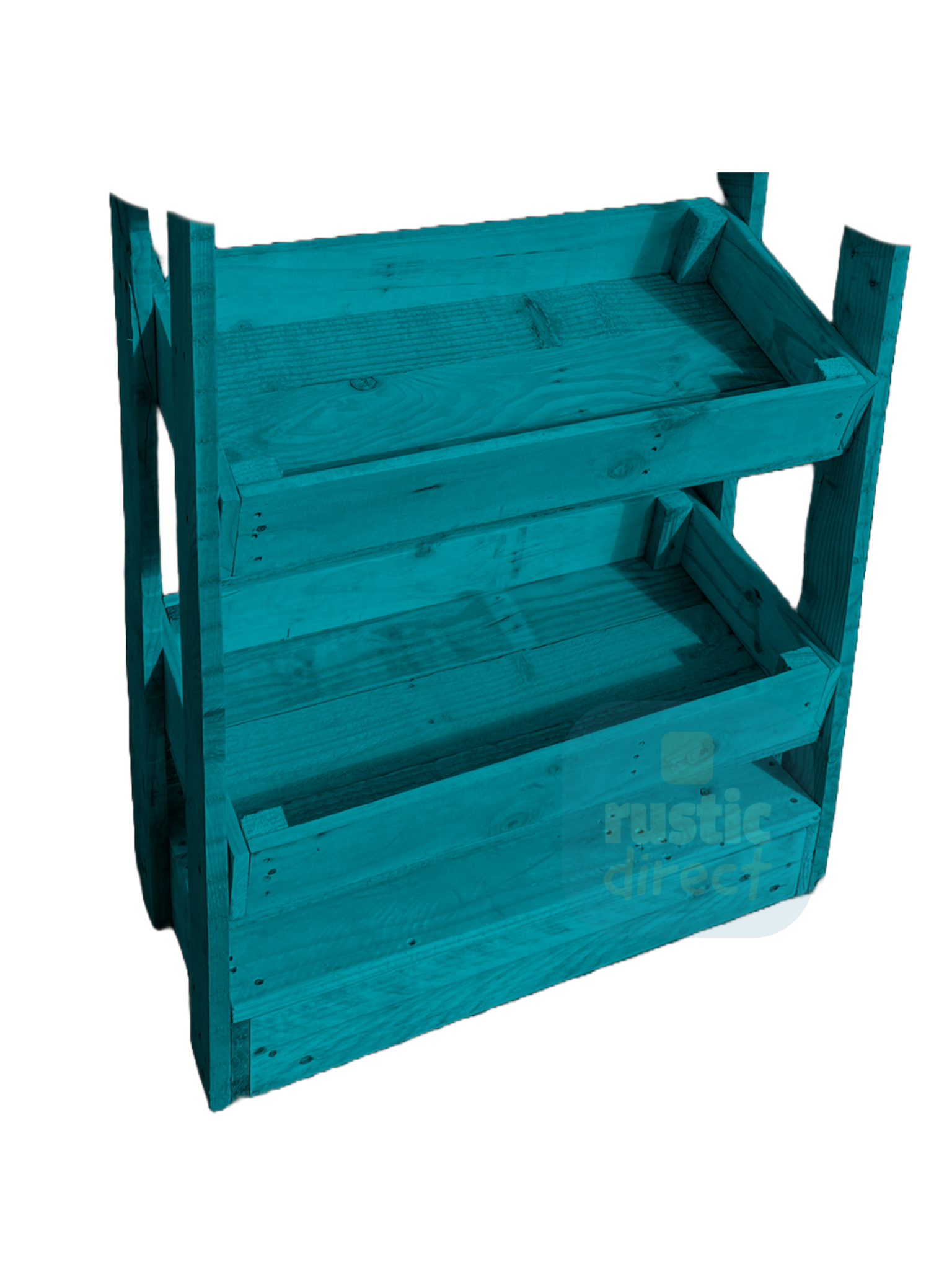Tilted Handmade Display Stands - 2 Tier - Teal – Rustic Direct Limited
