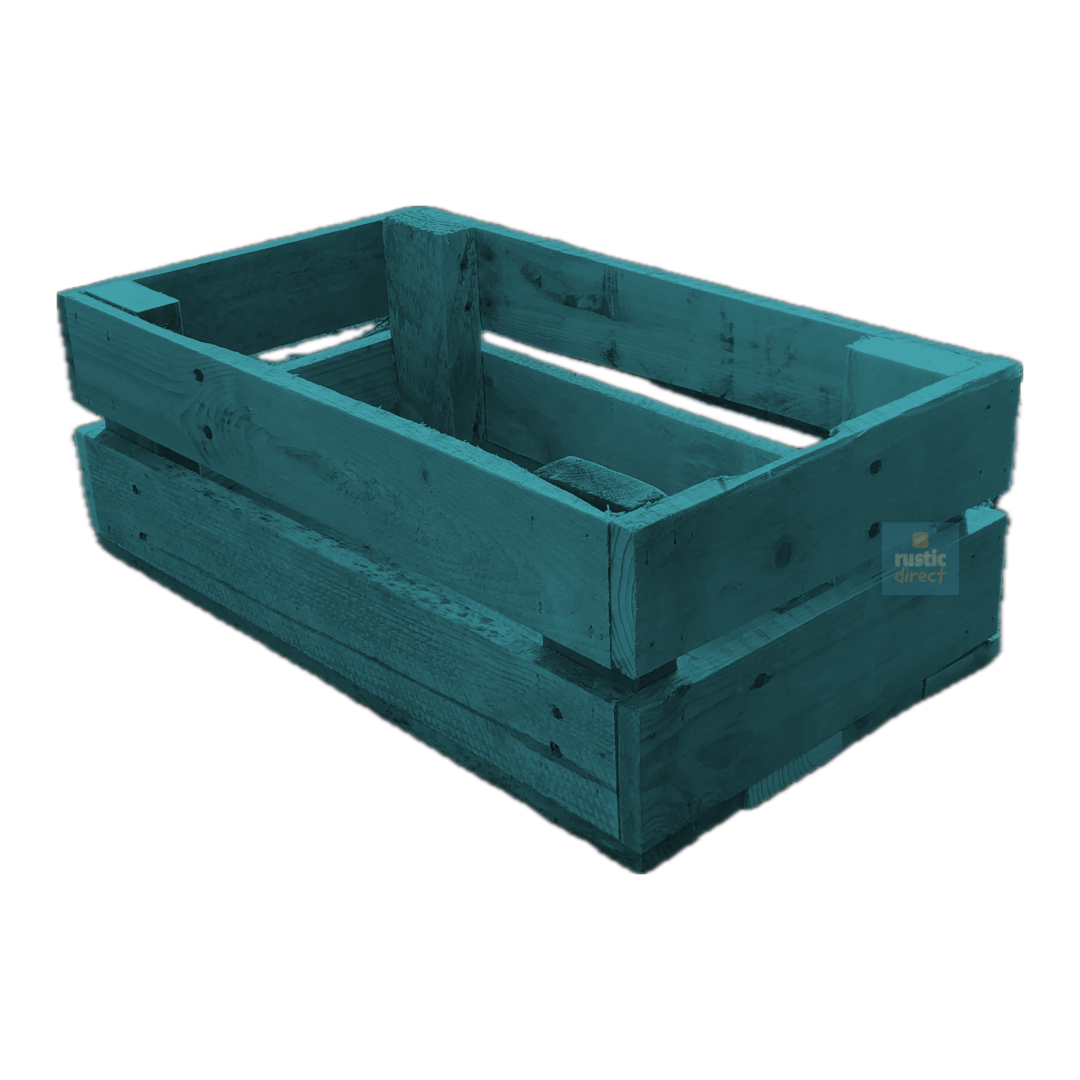 Rustic Direct Rectangular Eco Wood Crate 2 Tier - Teal – Rustic Direct ...