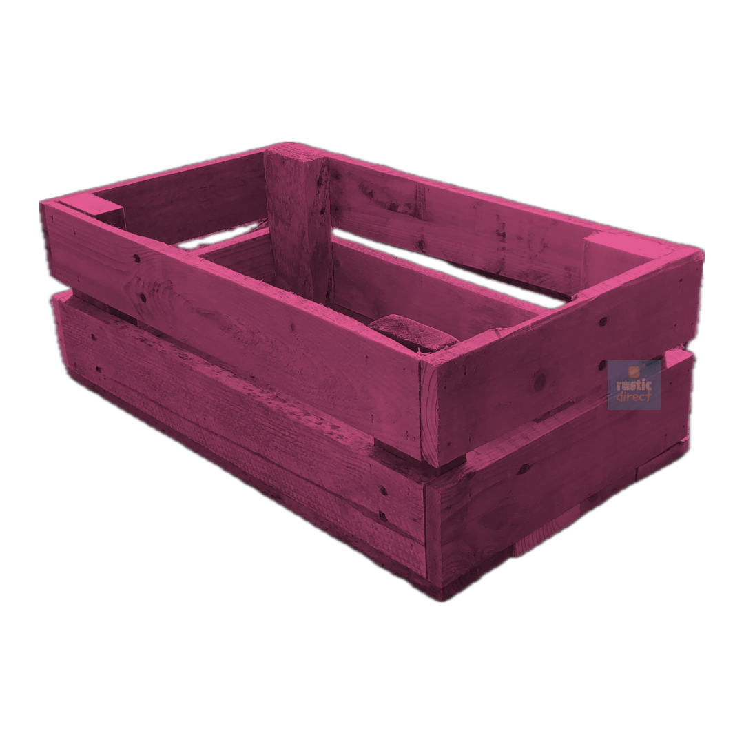 Rustic Direct Rectangular Eco Wood Crate 2 Tier - Flamingo Pink ...