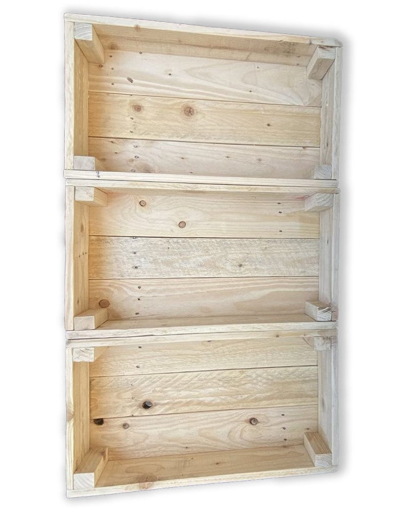 3 x 1 Tier Eco Crate Display Unit – Rustic Direct Limited