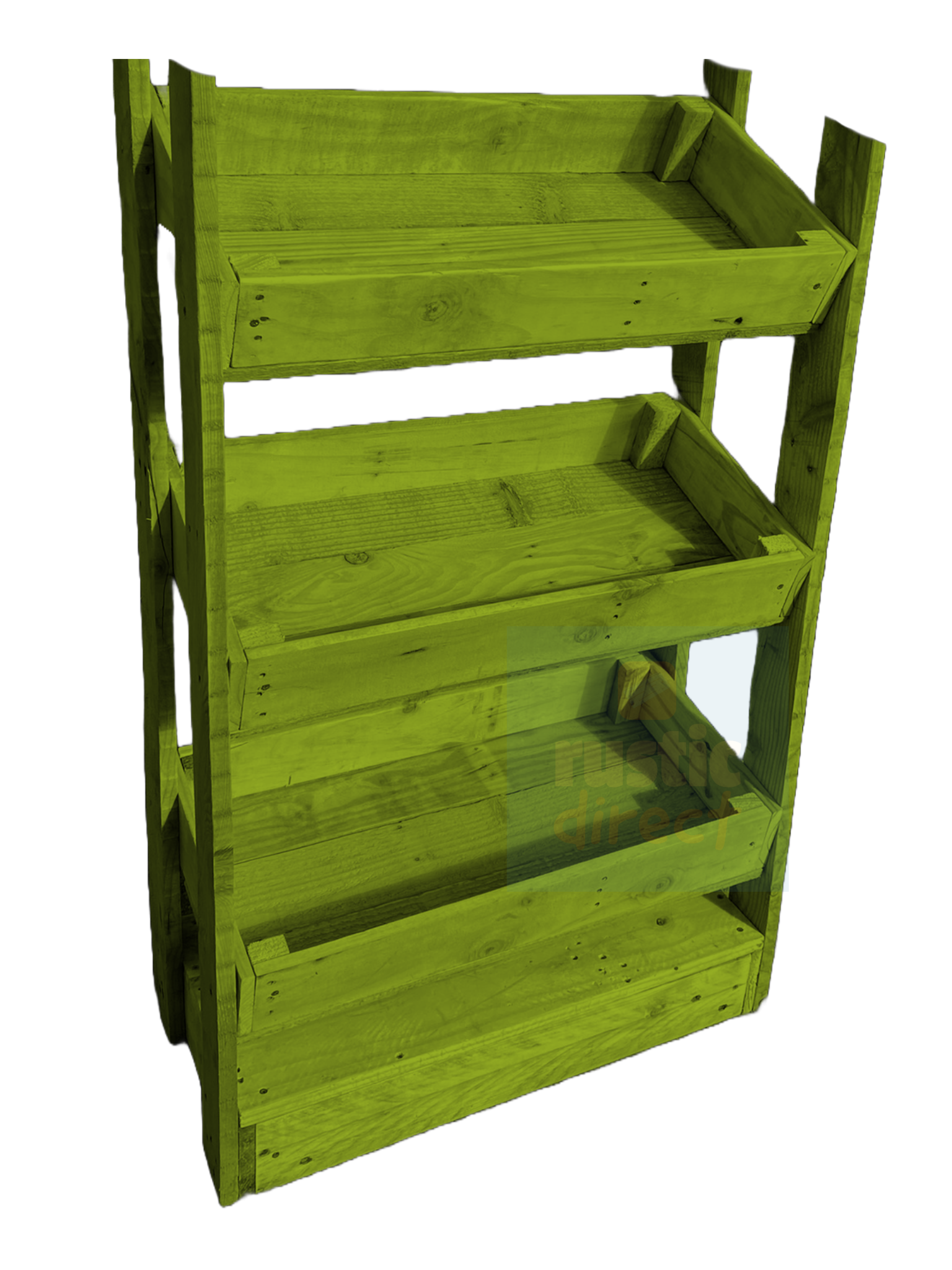 Tilted Handmade Display Stands - 3 Tier - Lime Green – Rustic Direct ...