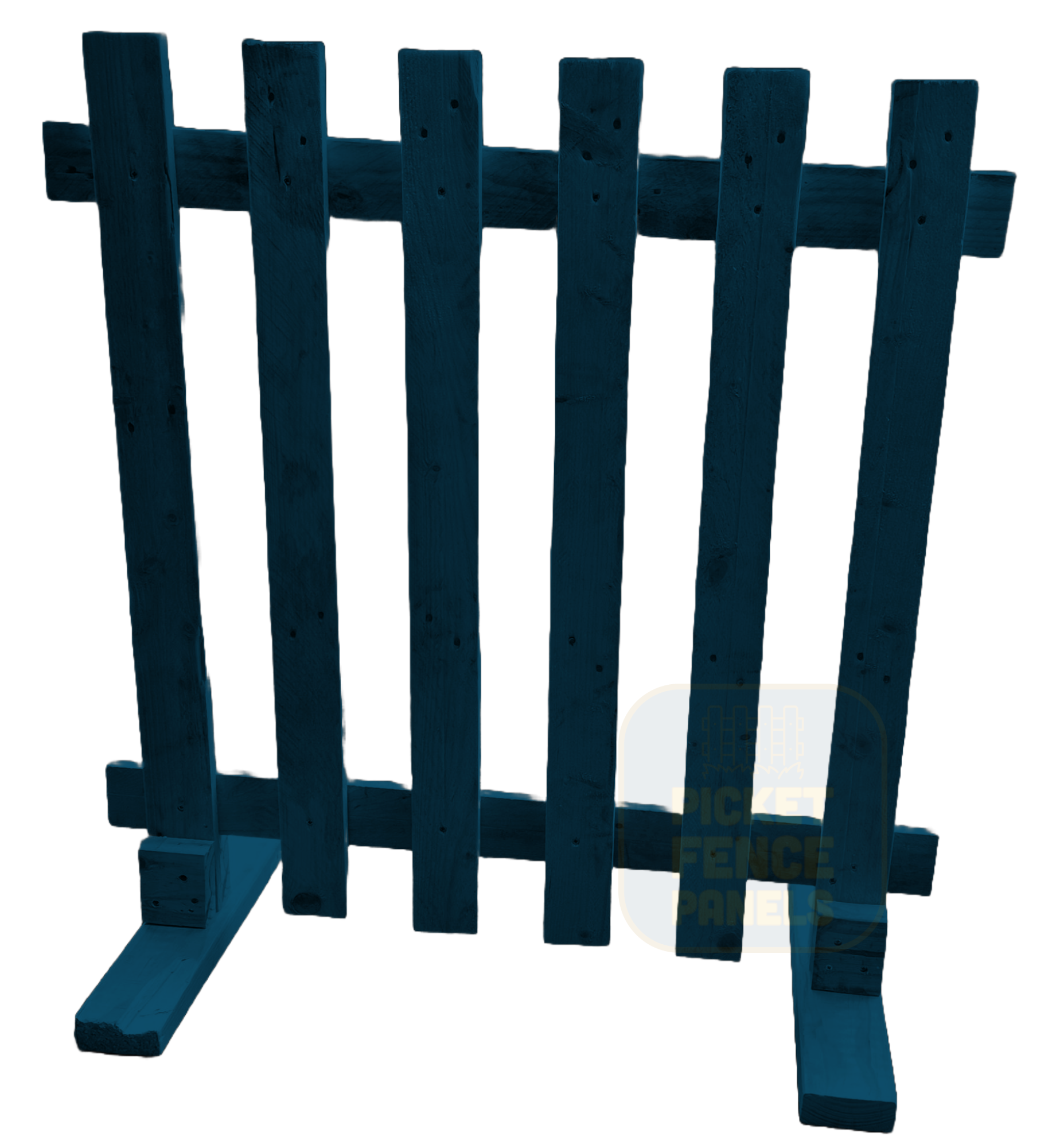 Free Standing Picket Fence Panels - Midnight Blue – Rustic Direct Limited