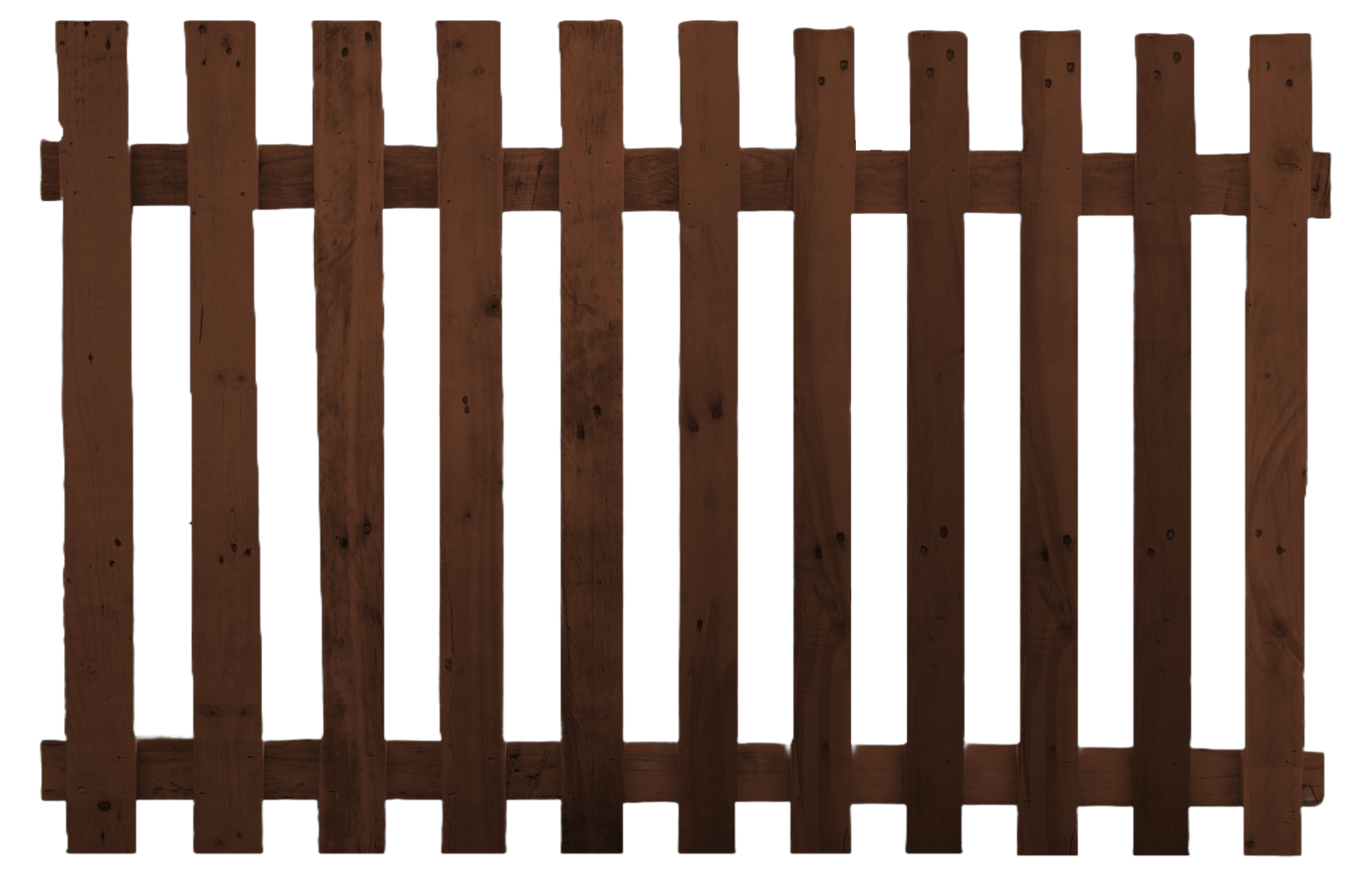 Flat Top Picket Fence Panel Medium Oak – Rustic Direct Limited